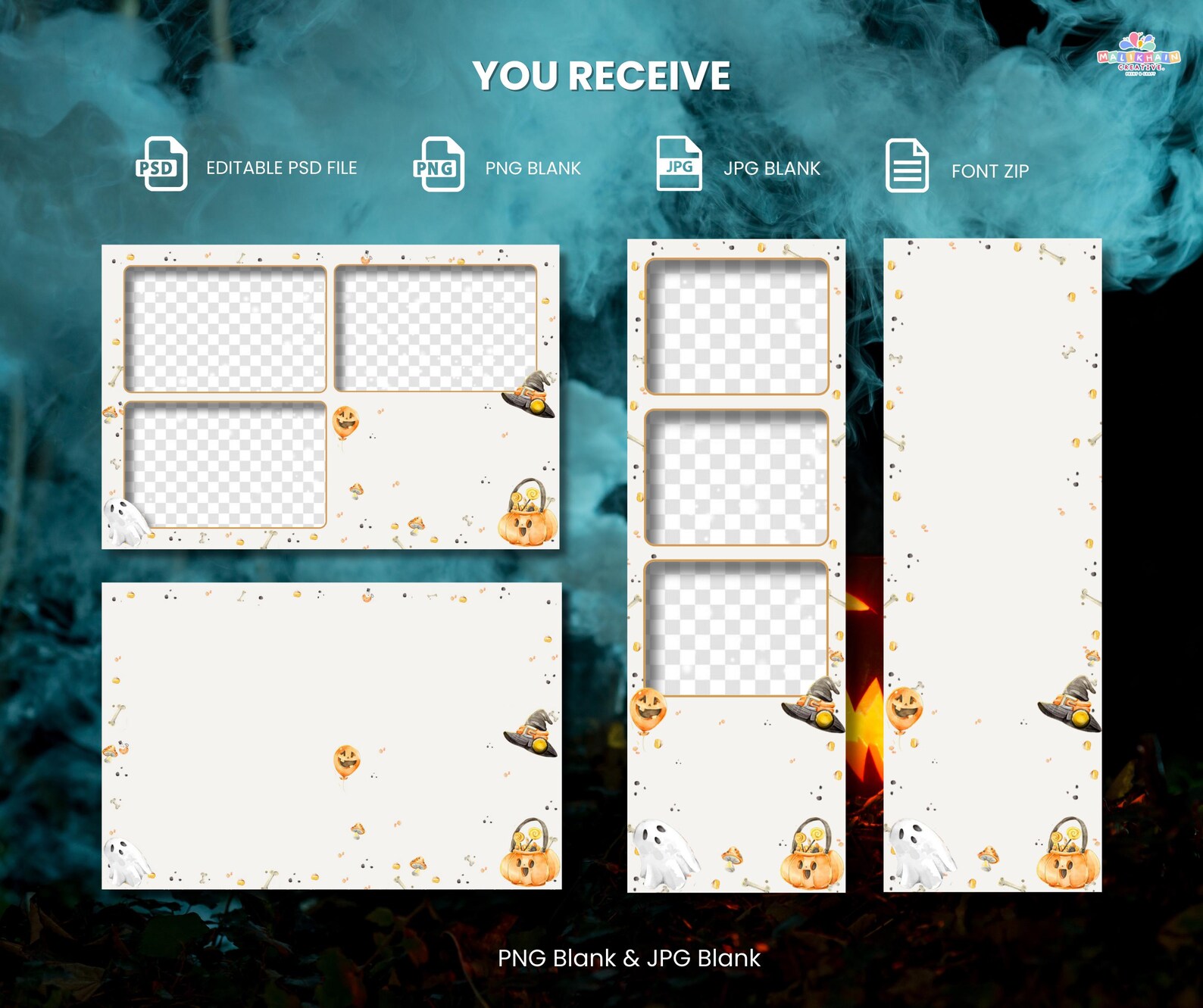 Horror Photo Booth Template: Spooky Halloween Party Design (2x6 & 4x6 ...