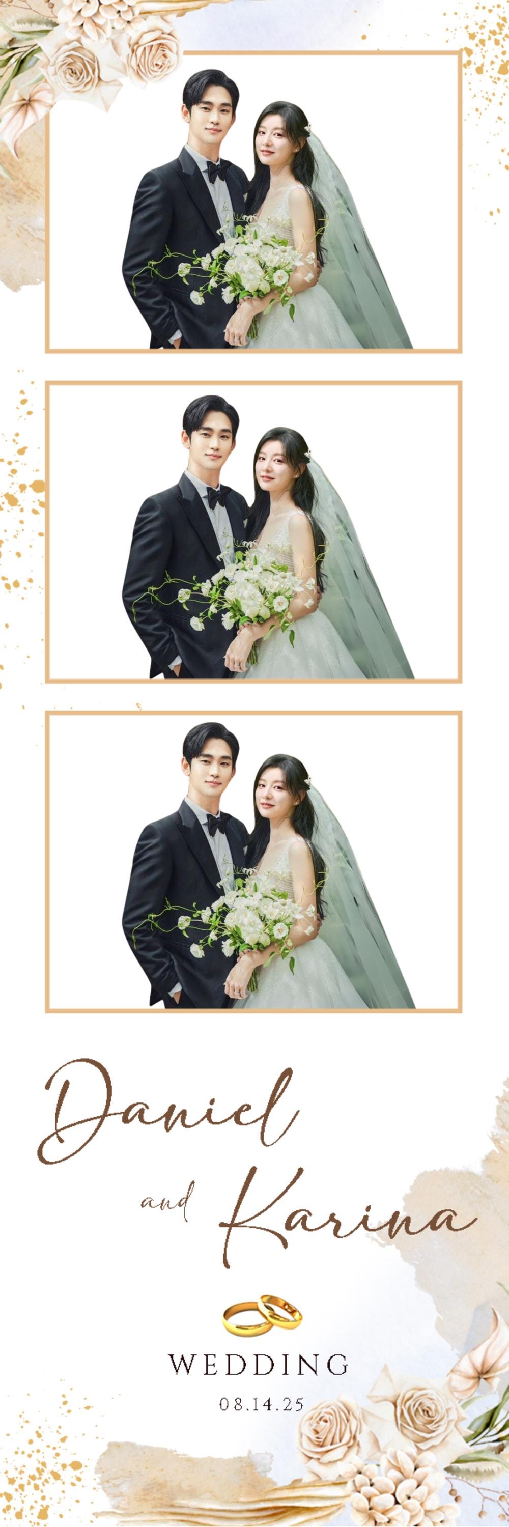 Boho Wedding Photo Booth Template: Floral Wood Design (PSD, Instant ...