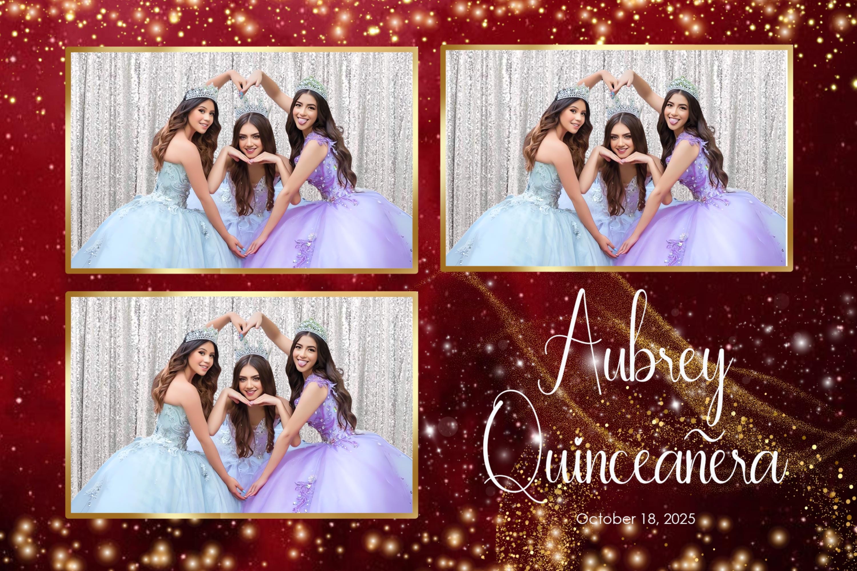 Quinceanera Photobooth Template 4X6 PSD, Birthday Photo Booth Template ...