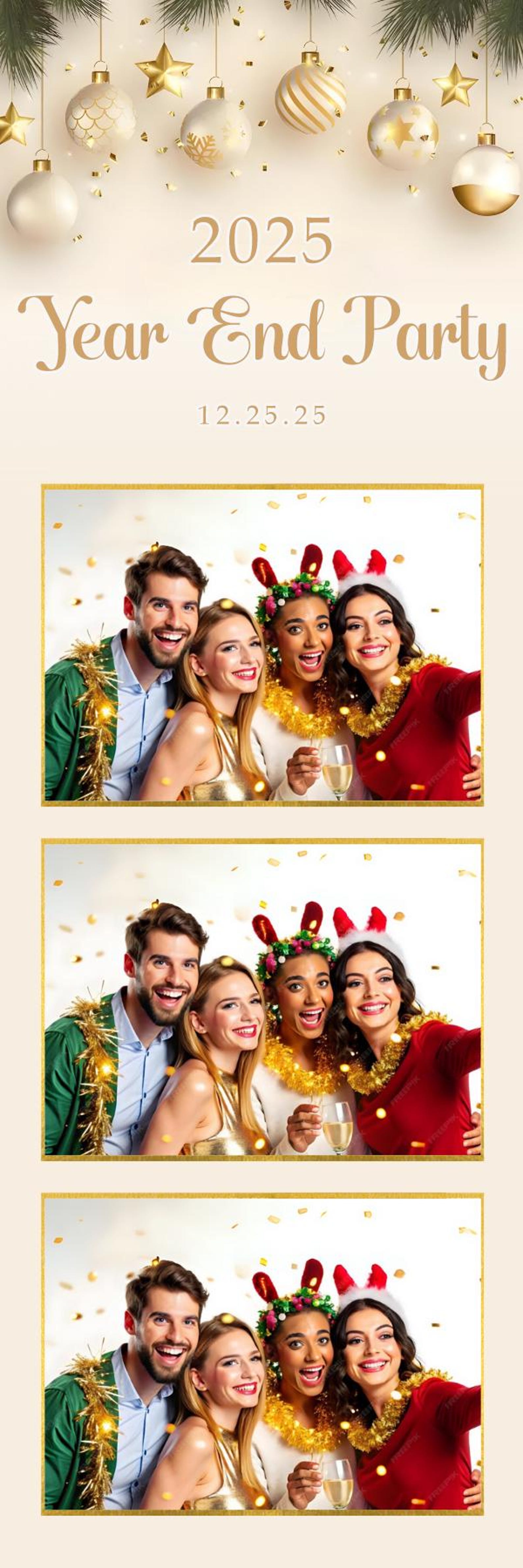 Year End Party Photo Booth Template: Editable PSD & Canva (digital ...