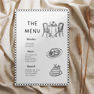 MENU, Handwritten Menu, Printable Dinner , Printable Table Decor | Fun ...