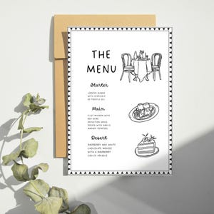 MENU, Handwritten Menu, Printable Dinner , Printable Table Decor | Fun ...