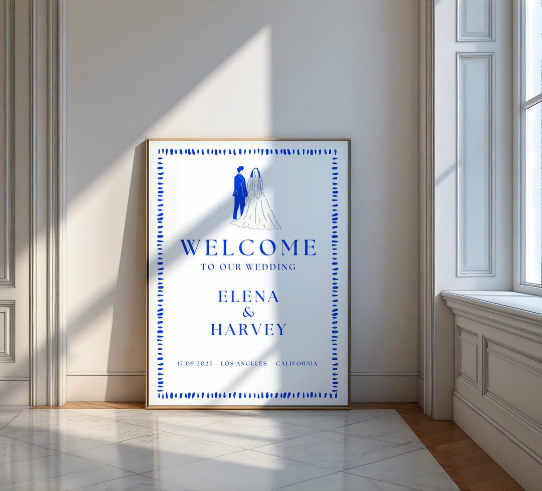 Hand Drawn Welcome to Our Wedding Sign, Colorful Wedding Welcome Sign ...
