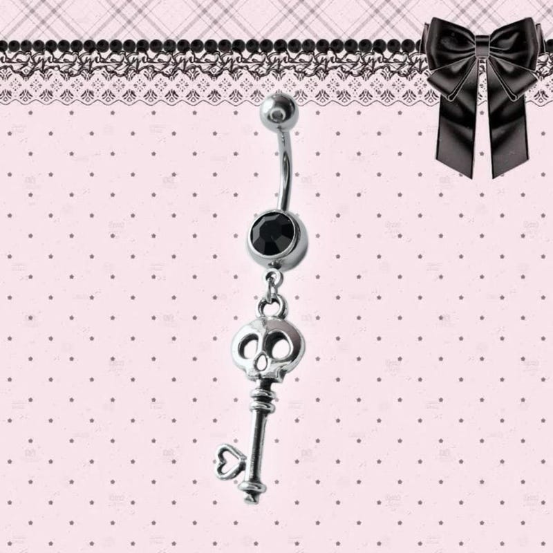 Key Belly Ring - Etsy