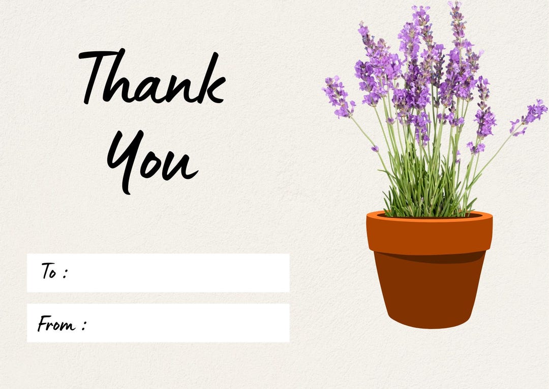 Plant Thank You Card – Modern Printable Appreciation (digital Download ...