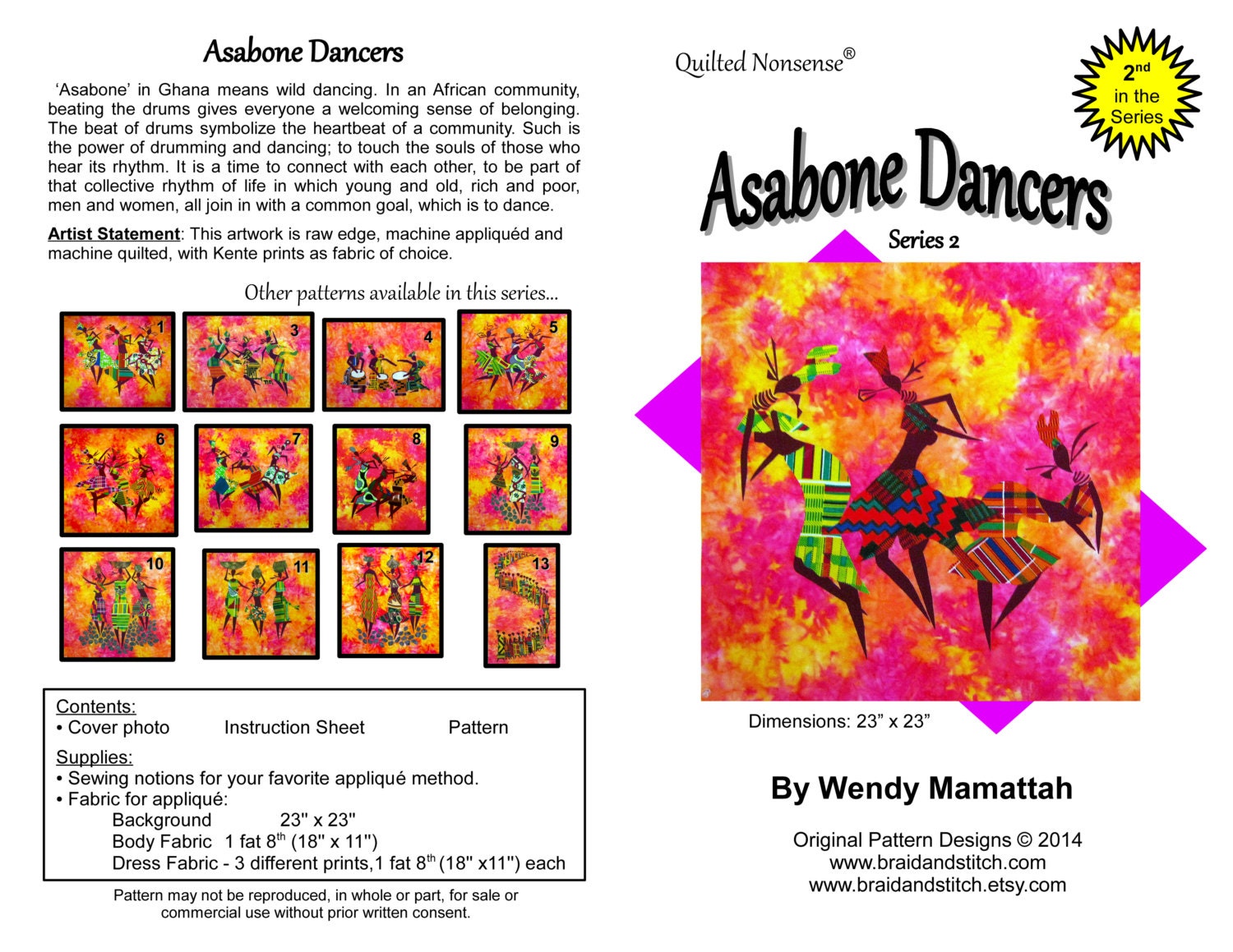 Asabone Patterns Series 2 Download! 9th in Series. as Seen on the Quilt ...