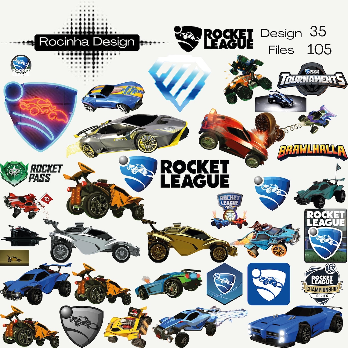 Rocket League Bundle Game Sticker Chracters Svg-png-pdf Bundle Big Pack ...