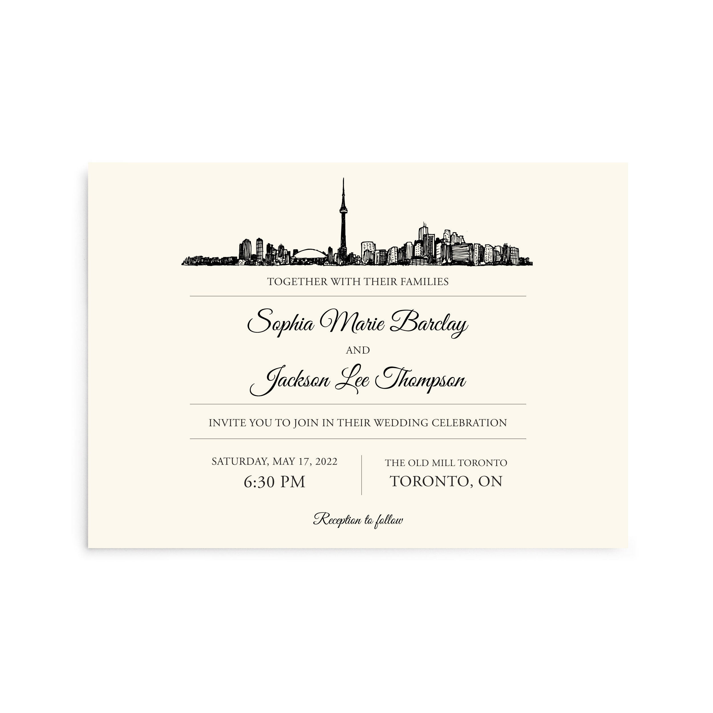 Toronto Skyline Destination Wedding Invitation SAMPLE ONLY | Etsy