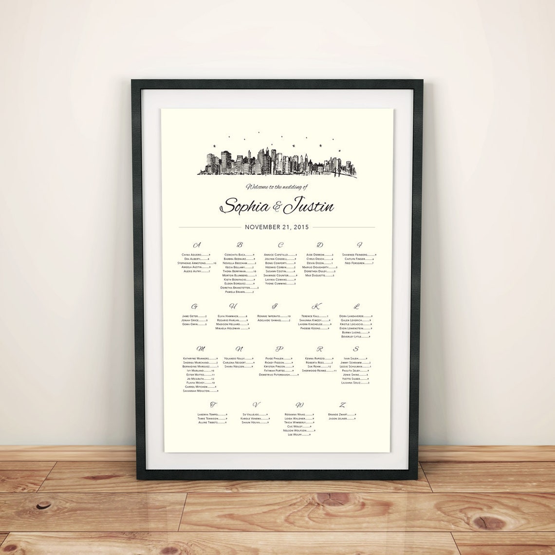 Seating Sign for Wedding Digital File Any Size With NYC - Etsy