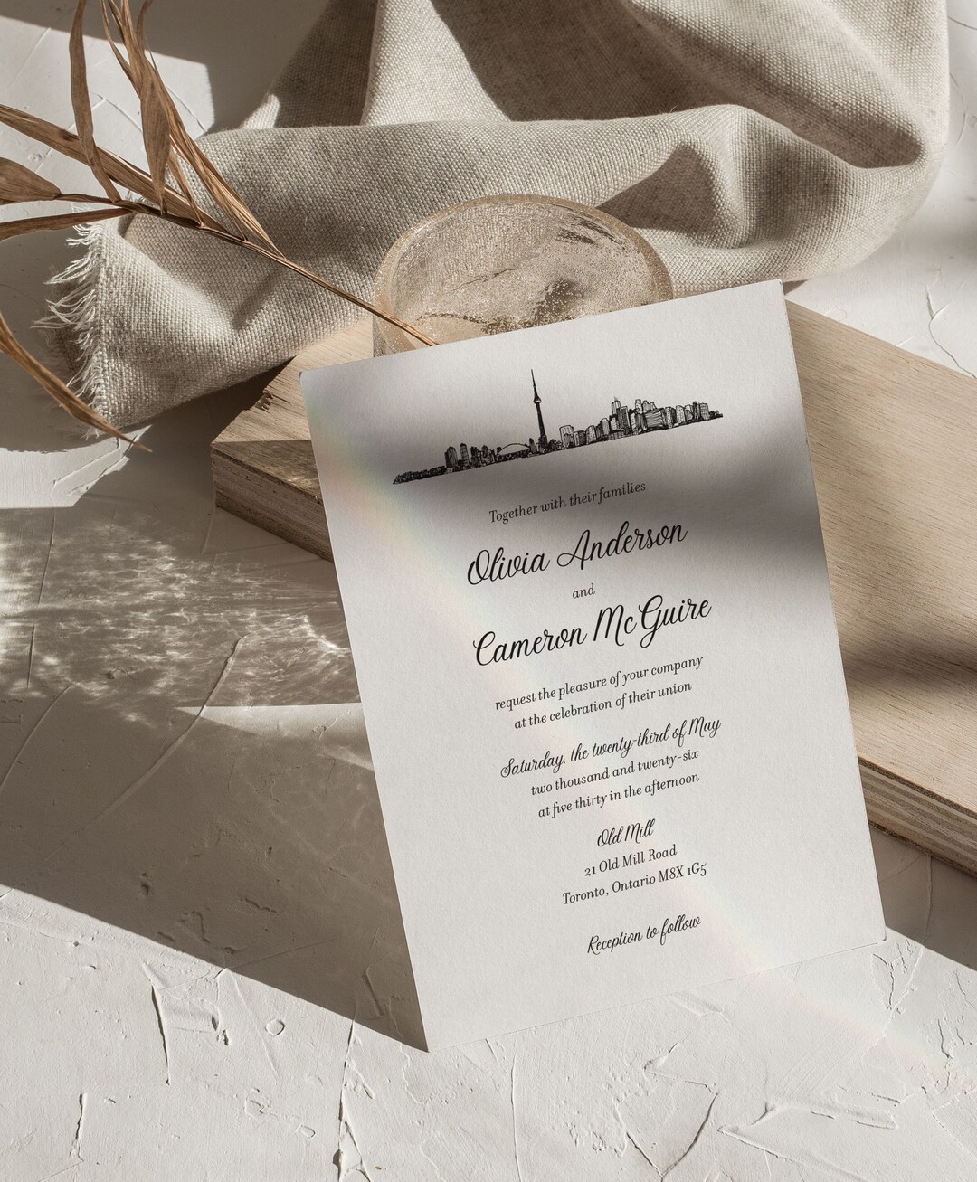 Toronto Skyline Wedding Invitation, "icon Skyline", Custom Wedding ...