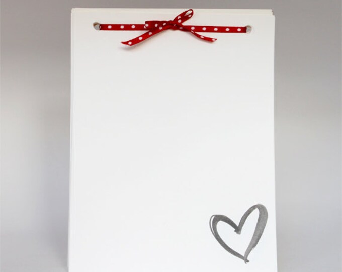 Ink Heart Handmade 40-sheet Notepad With Red/white Polka Dot - Etsy