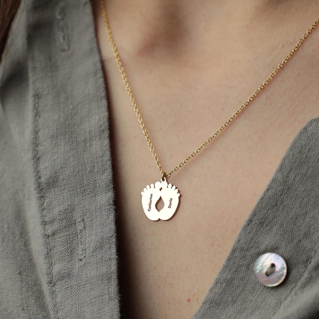 Sterling Silver Footprint Necklace: Baby Footprint Pendant ...