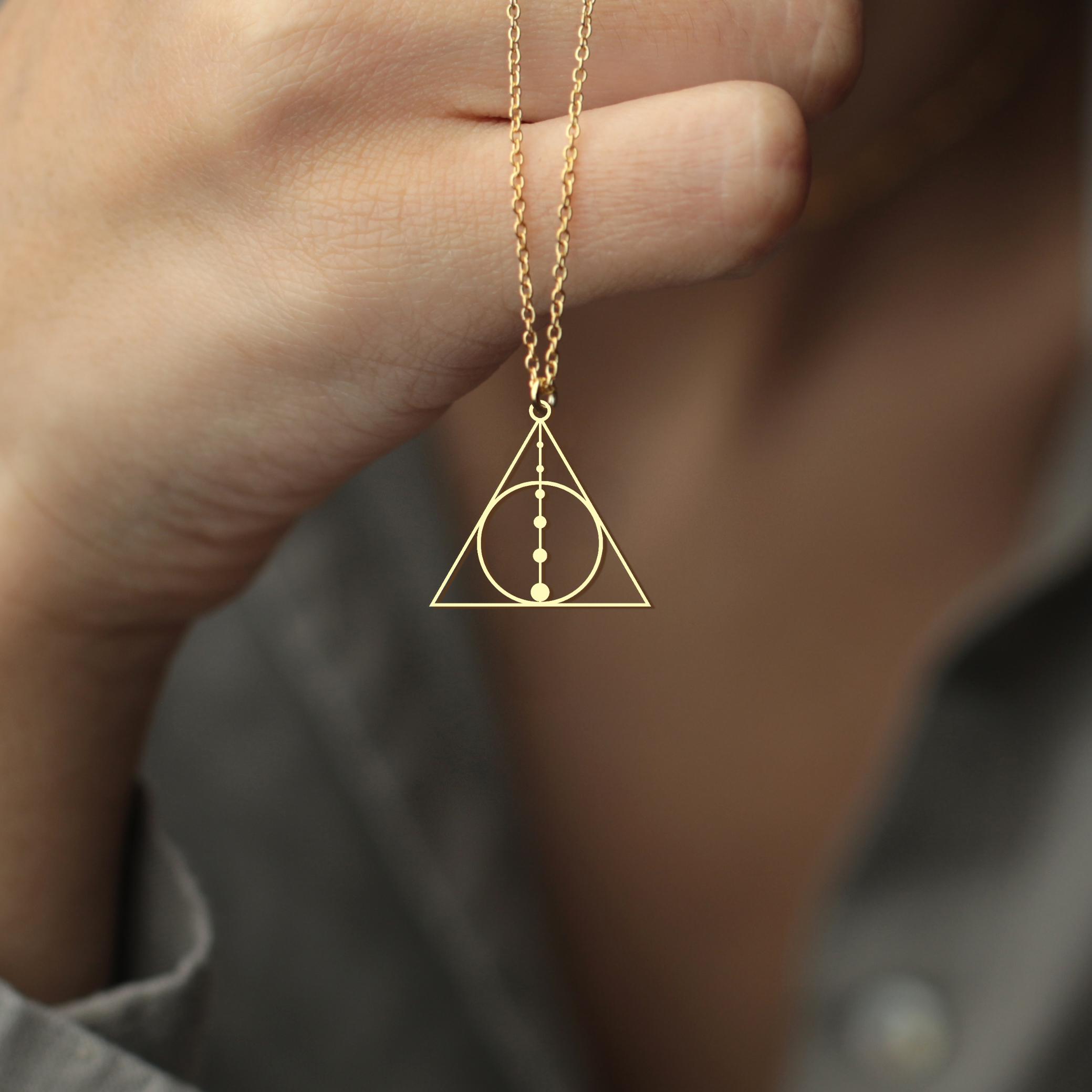 Sterling Silver Deathly Hallows Necklace: Wizard Jewelry Gift - Etsy