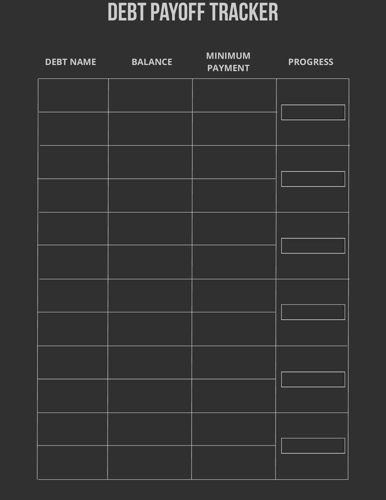 Dark Aesthetic Budget Planner | Digital Printable Finance Tracker PDF ...