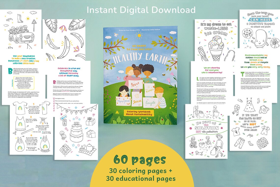 Coloring Workbook for Kids Digital 60p Pdf Coloring Pages Kids ...