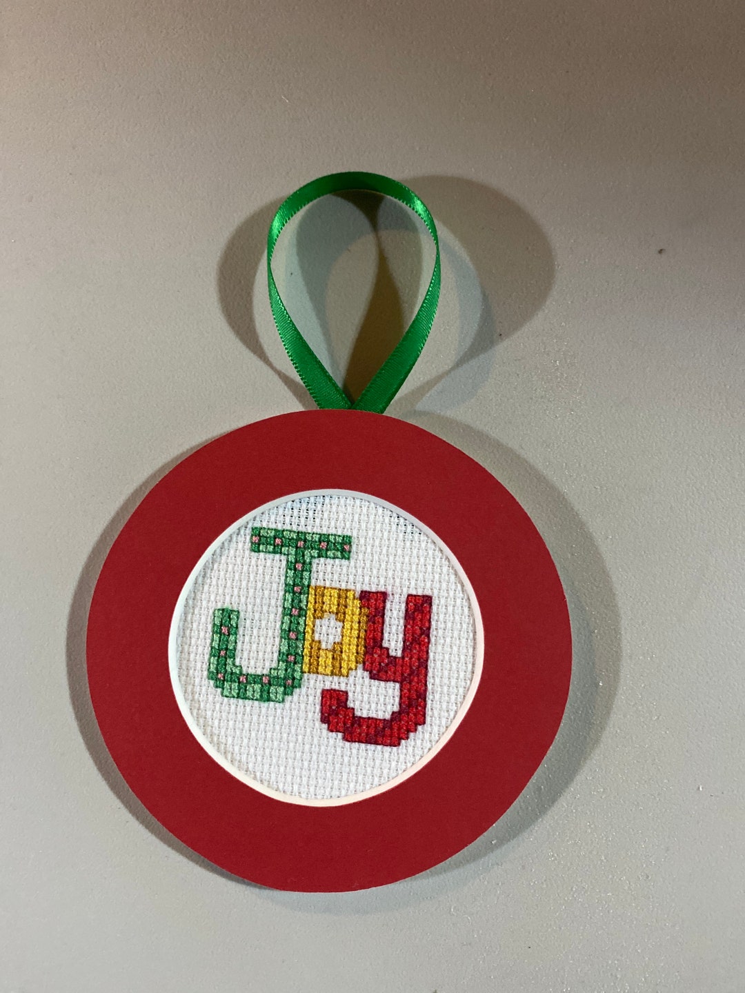 Joy Cross Stitch Ornament - Etsy