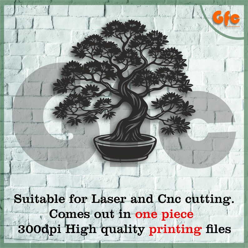Bonsai Tree Silhouette SVG DXF – Realistic Zen Nature Design – Laser ...