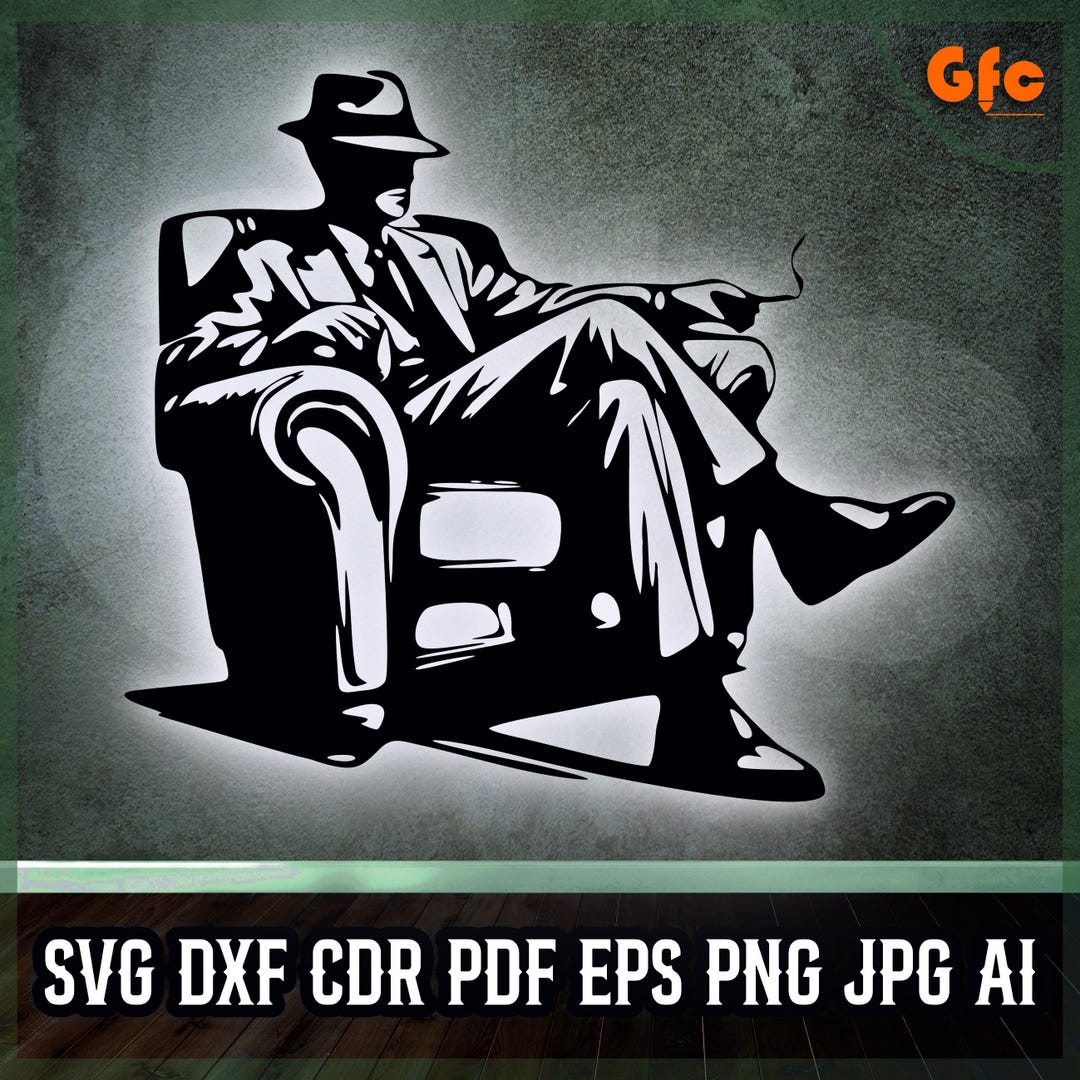 Mafia Boss DXF SVG – Classic Gangster Wall Decor – Laser Cut ...