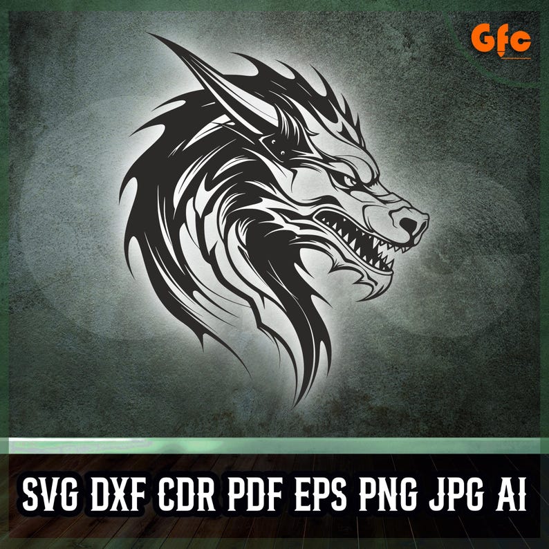 Fantasy Beast Head DXF SVG - Cricut, Laser Cutting, CNC Engraving ...