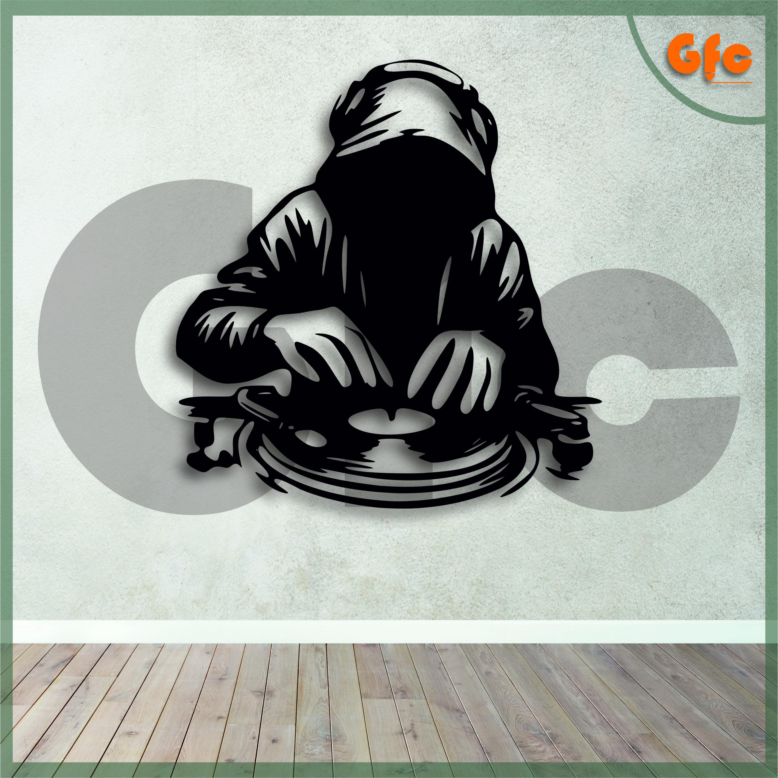 DJ at Turntable DXF SVG – Urban Music Wall Decor – Laser Cut ...