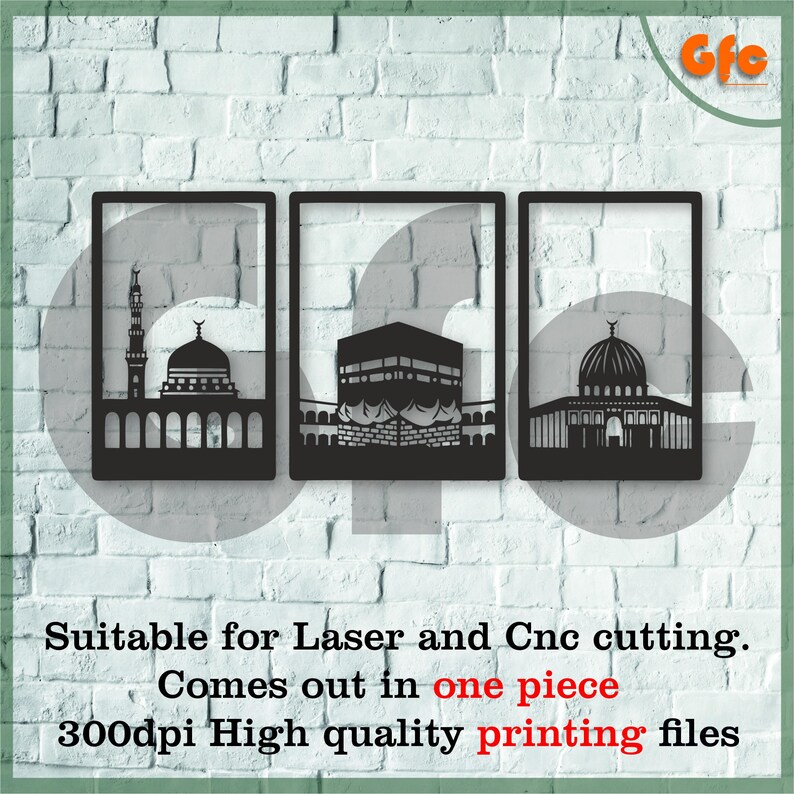 Kabe Cut Vector Set - Islamic Calligraphy Wall Art - Laser, Cnc Cut ...