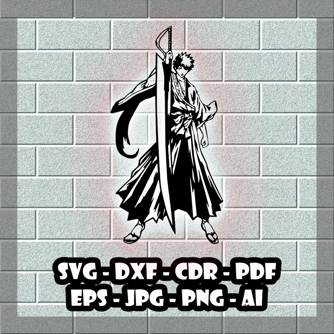 Bleach Ichigo Kurosaki Anime Manga Svg Dxf Cdr Pdf Ai Png Eps Jpg ...
