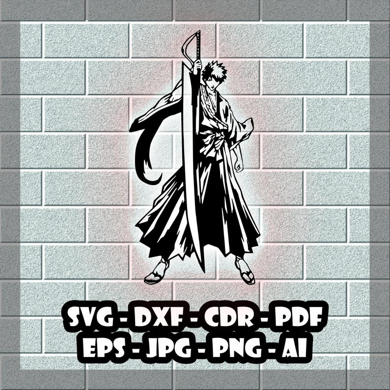 Bleach Ichigo Kurosaki Anime Manga Svg Dxf Cdr Pdf Ai Png Eps Jpg ...