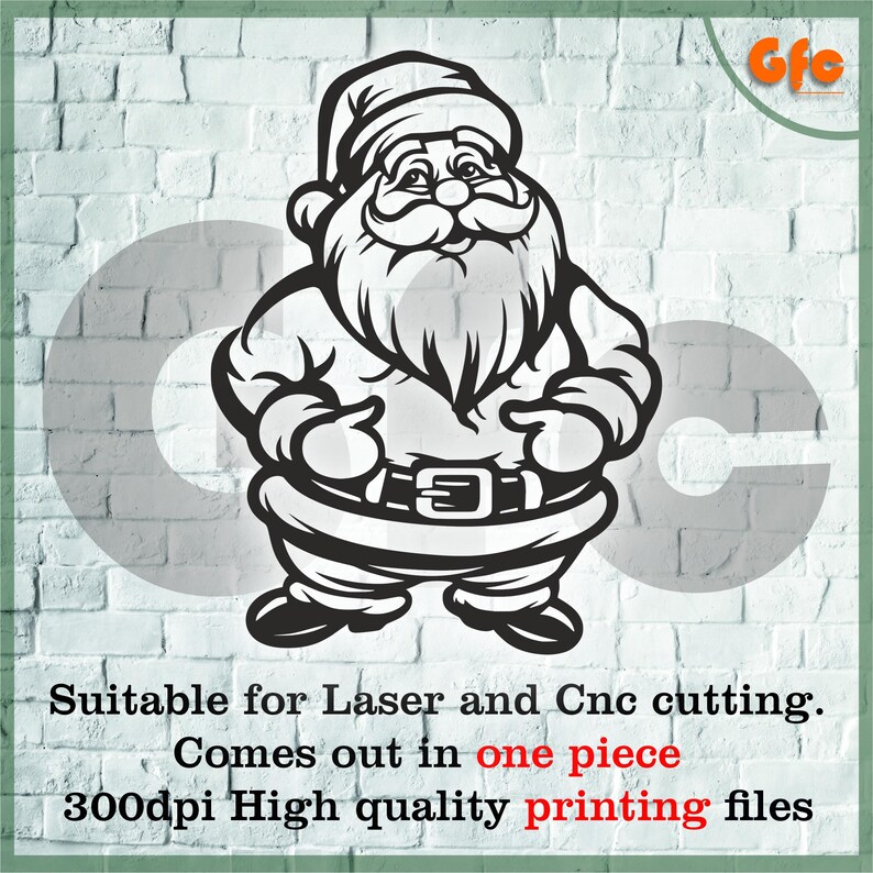 Santa Claus DXF SVG - Christmas Silhouette Design - Laser, Cnc Cut ...