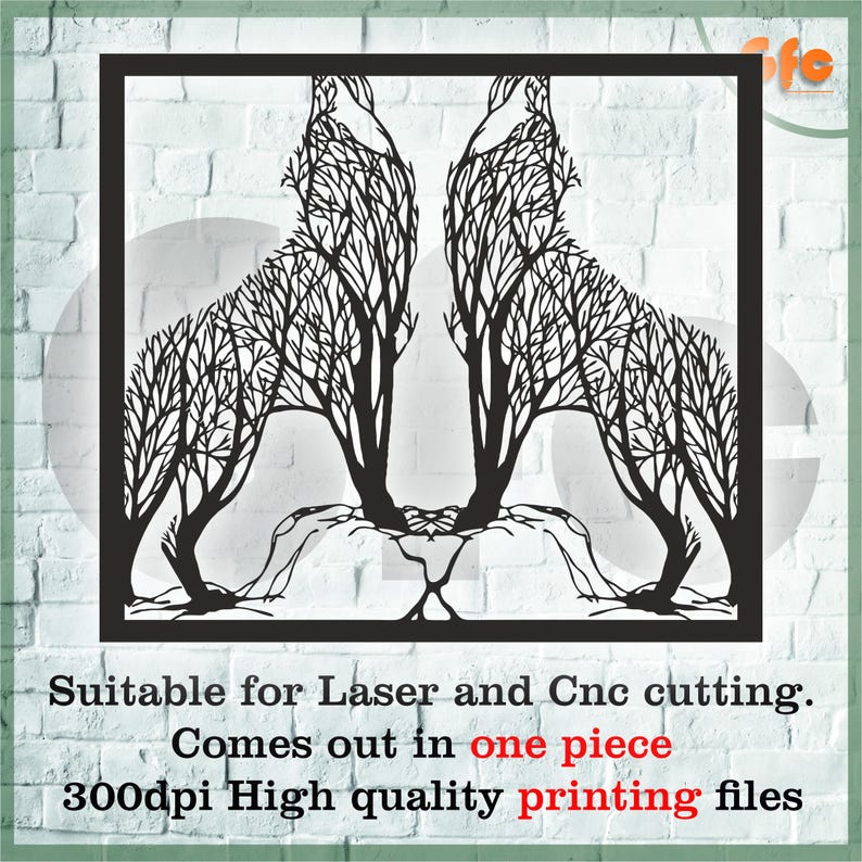 Howling Wolves Silhouette Svg - Wolf Pair Digital File for Laser ...
