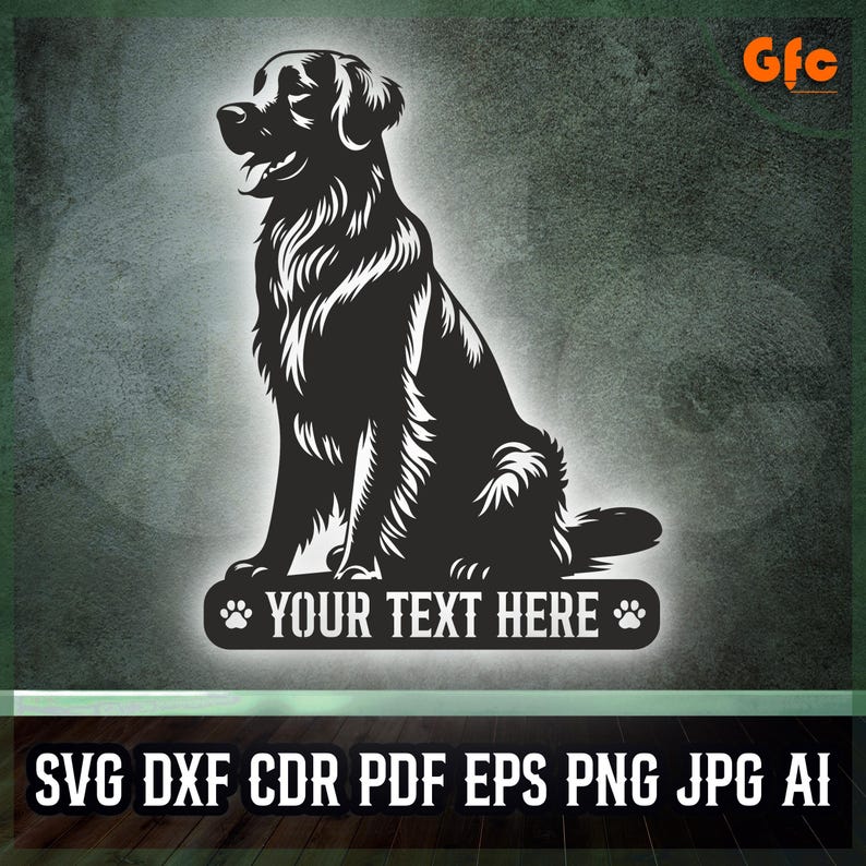 Labrador Retriever Name Sign DXF SVG - Custom Dog Decor - Laser, Cnc ...