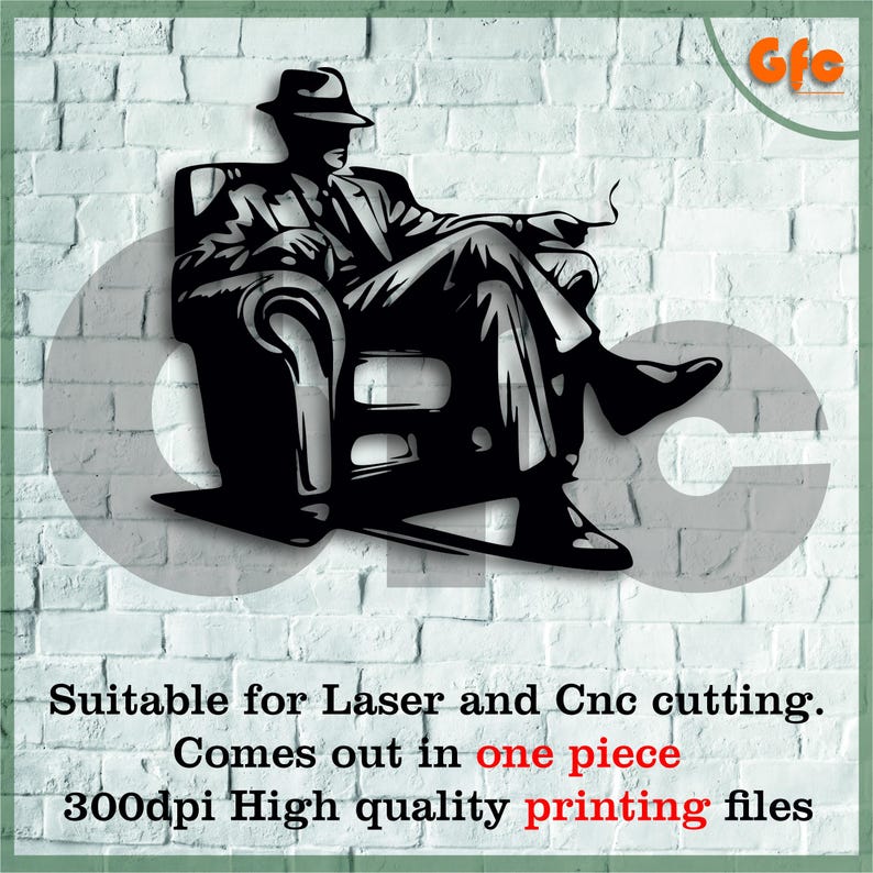 Mafia Boss DXF SVG – Classic Gangster Wall Decor – Laser Cut ...