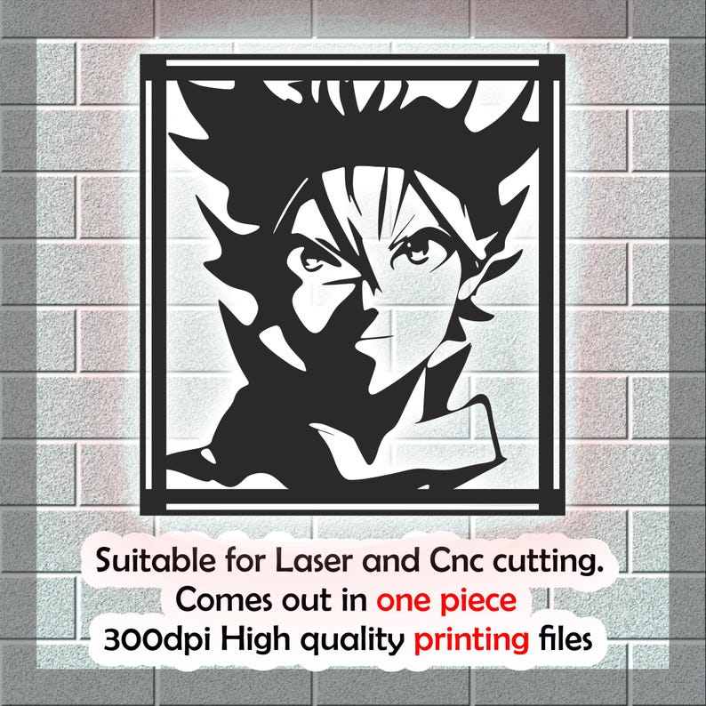 Black Clover Asta Anime Manga Svg Dxf Cdr Pdf Ai Png Eps Jpg Digital ...