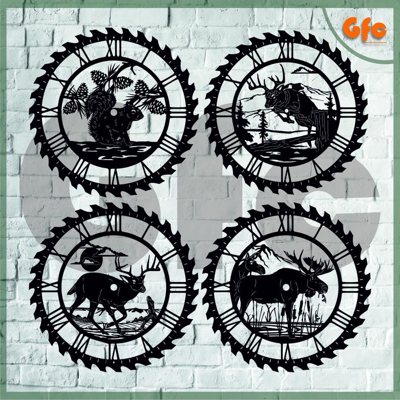Wildlife Clock Vector Bundle – Svg, Dxf, Pdf, Cdr, Eps, Ai, Jpg, Png ...