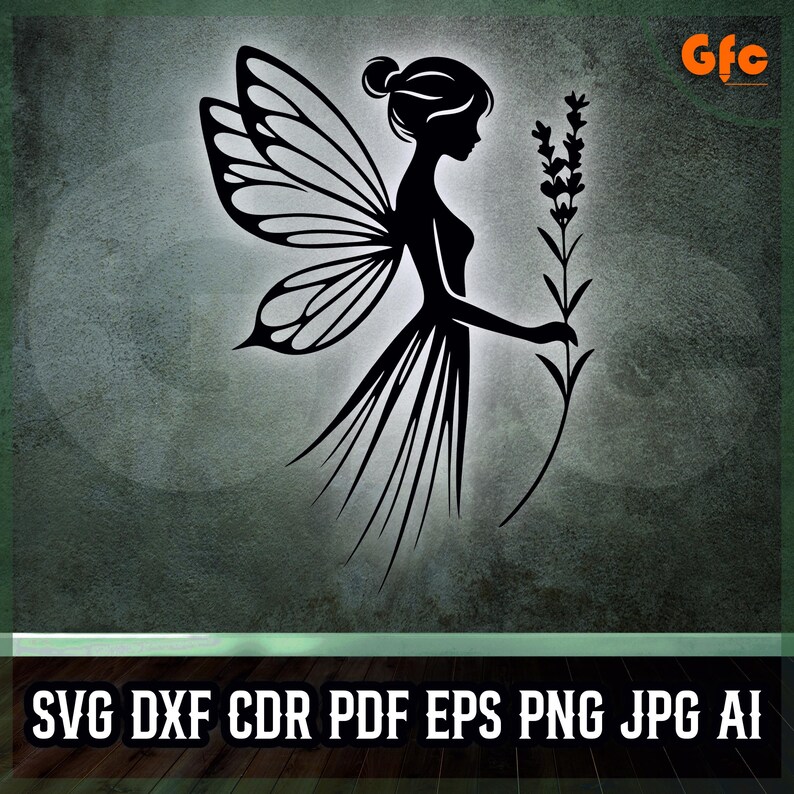 Flower Fairy SVG DXF – Fantasy Wall Decor – Laser Cut & Printable - Etsy