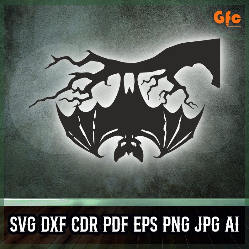 Halloween Bat Wall Decor SVG for Laser Cutting, CNC Engraving ...