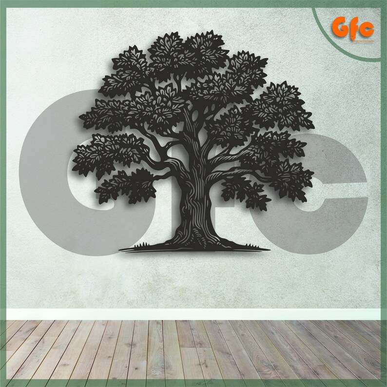 Oak Tree Silhouette SVG DXF – Realistic Nature Art – Laser Cut ...
