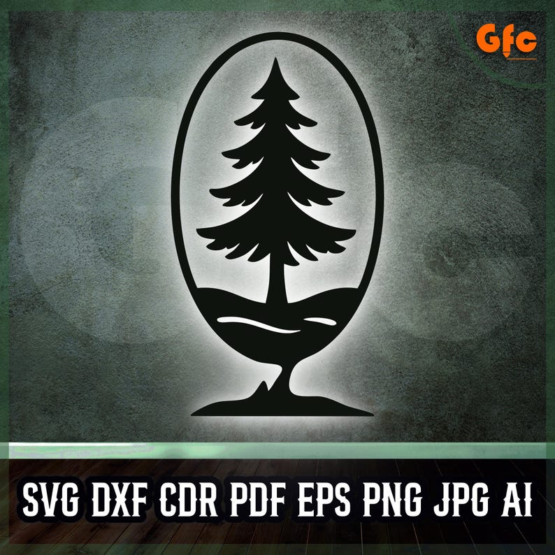 Spruce Tree Panel - Tree Decor SVG for Laser Cutting, CNC Engraving ...