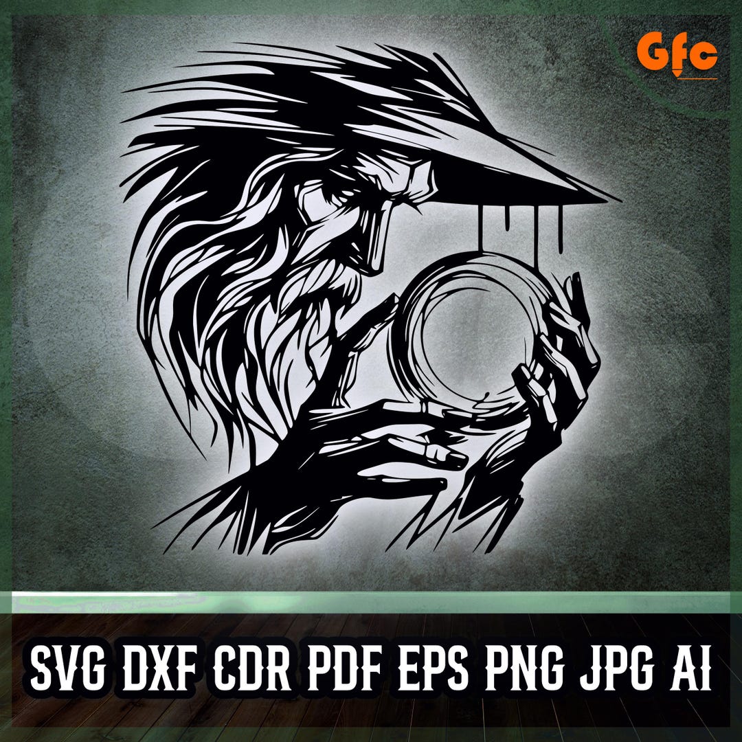 Wizard Mystic Panel SVG DXF – Fantasy Sorcerer Design – Laser Cut ...