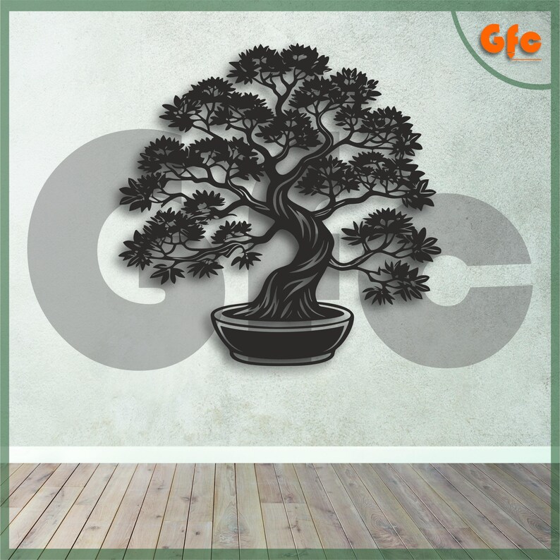Bonsai Tree Silhouette SVG DXF – Realistic Zen Nature Design – Laser ...