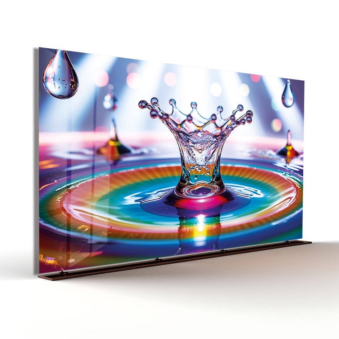 Color Splash Glass Wall Art - Bright Abstract Home Decor - Etsy