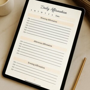 Daily Affirmation Journal – Printable Self-love and Mindset Tracker PDF ...