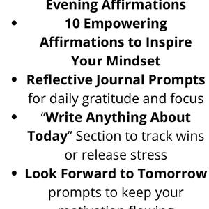 Daily Affirmation Journal – Printable Self-love and Mindset Tracker PDF ...
