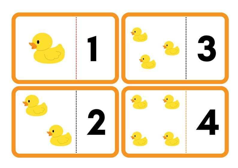 Five Little Ducks Flashcards - Etsy