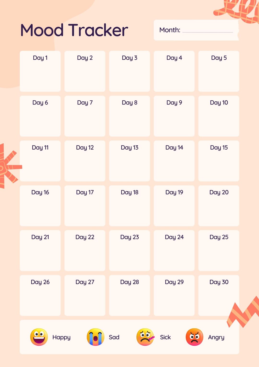 Daily Mood Tracker Printable PDF | Emotion Journal, Wellness & Mental ...