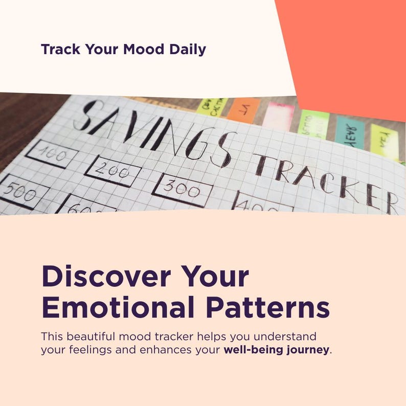 Daily Mood Tracker Printable PDF | Emotion Journal, Wellness & Mental ...