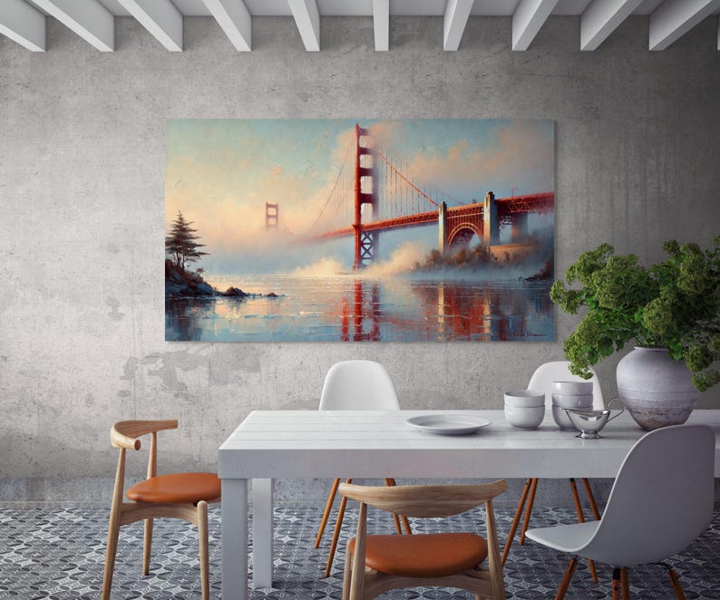 Golden Gate Bridge Impressionist Landscape Painting – San Francisco ...