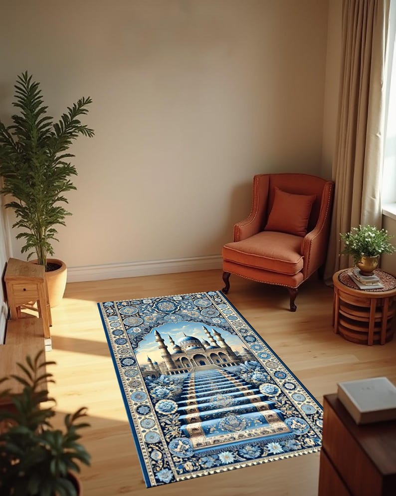 Mosque-themed Prayer Mat, Muslim Prayer Mat, Mosque-themed Prayer Mat ...