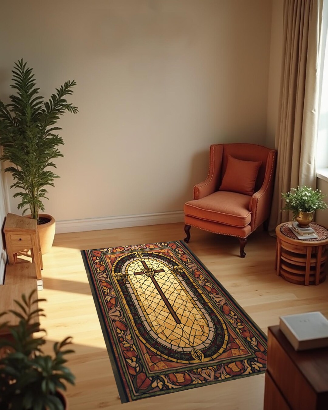 Christian Prayer Rug,inspired by Ancient Cathedral Details,stone ...
