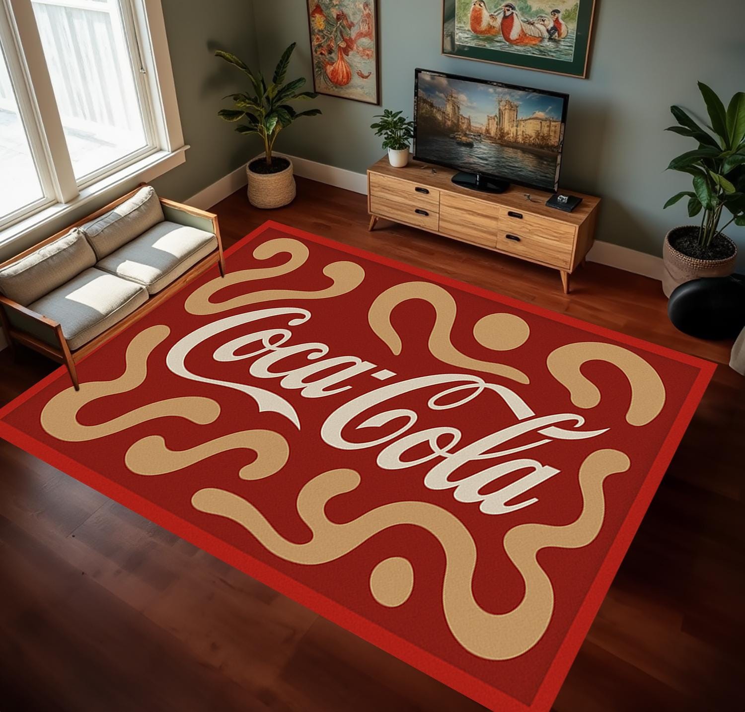 Coca Cola,coke Rug,coca Colaretro,artisti Rug,ethnic Pattern Rug,living ...