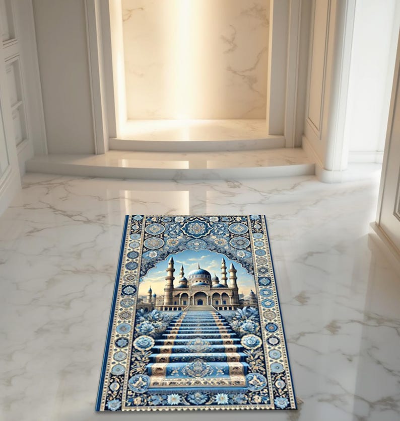Mosque-themed Prayer Mat, Muslim Prayer Mat, Mosque-themed Prayer Mat ...